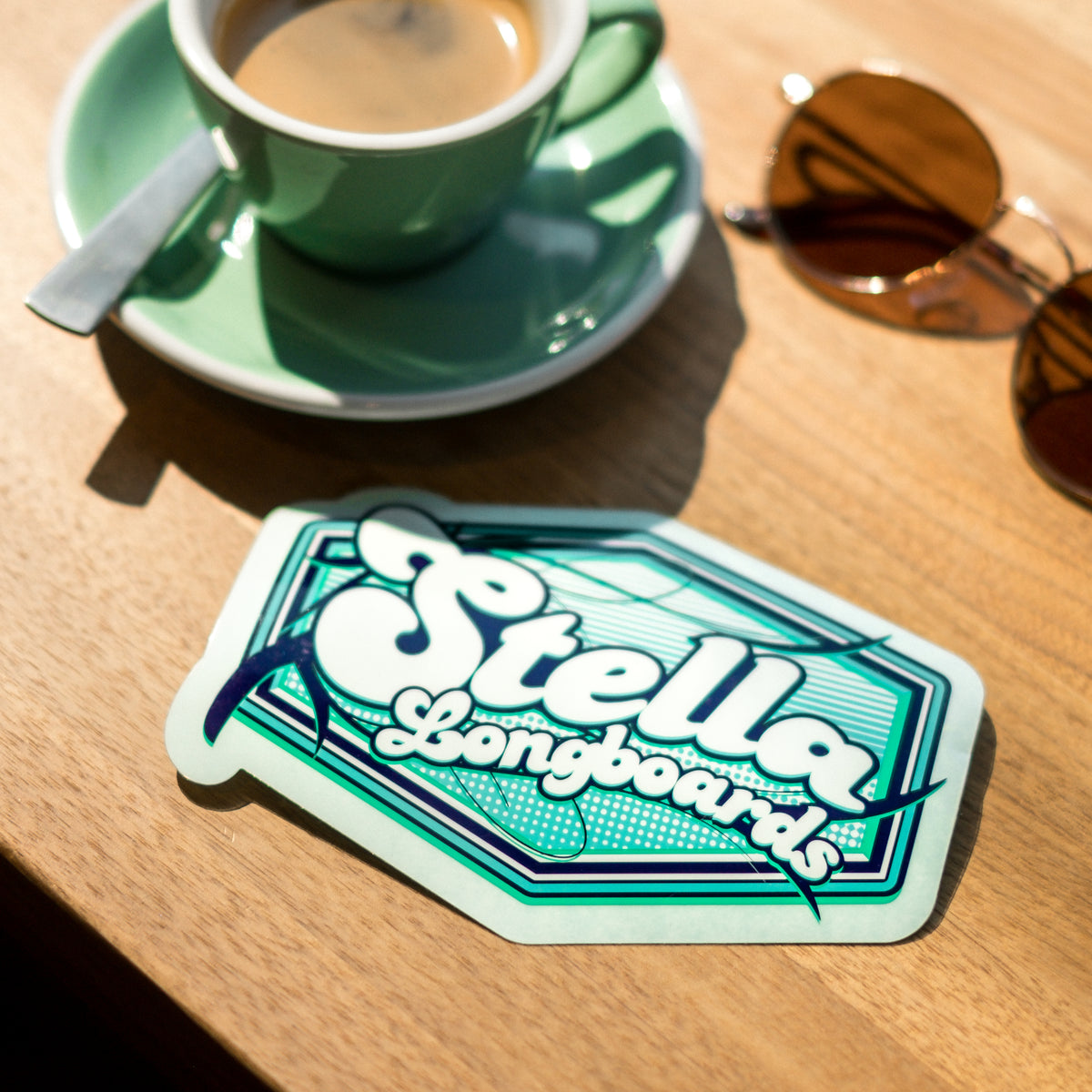Stella Classic Blue Sticker – Stella Longboards